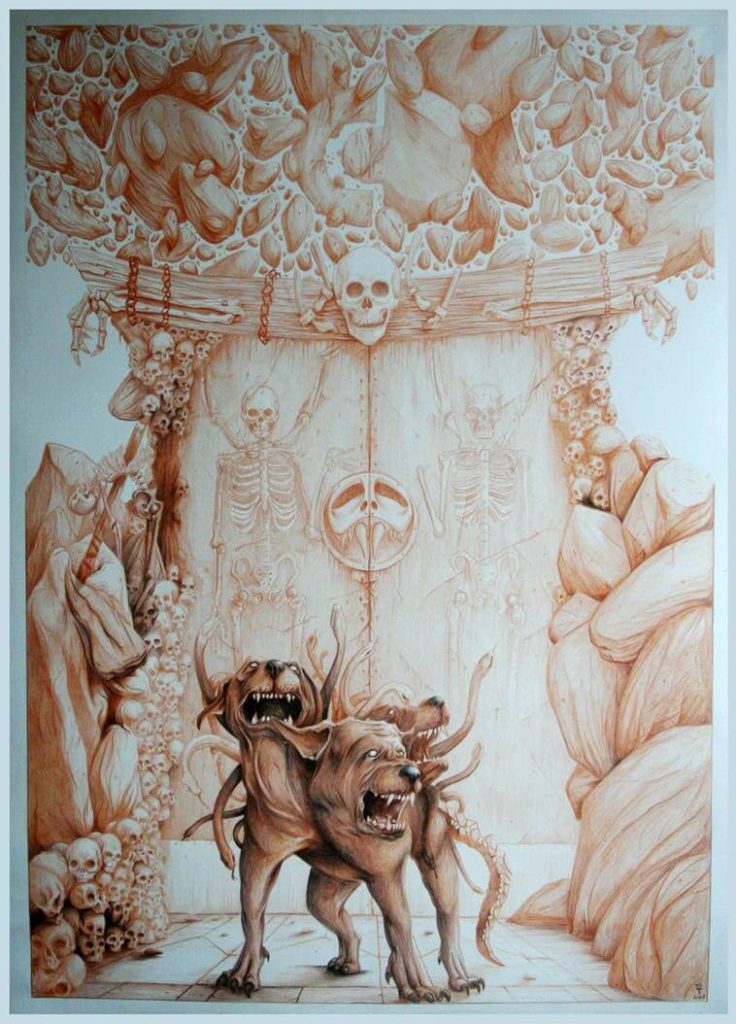 Cerbère, le chien à trois têtes de la mythologie grecque