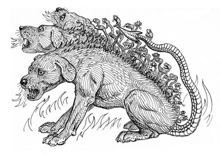 Cerbère, le chien à trois têtes de la mythologie grecque